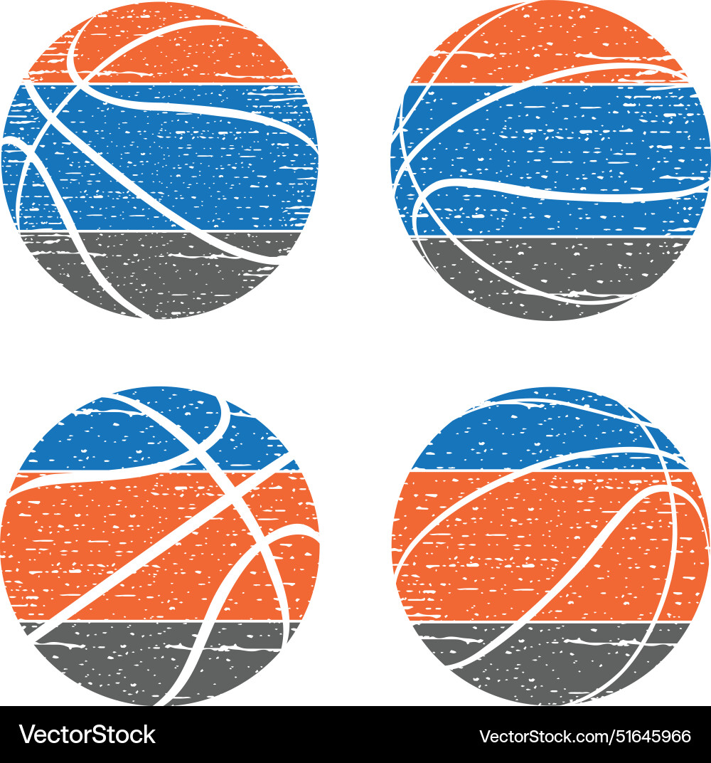 Distressed Basketball Clipart Lizenzfreies Vektorbild
