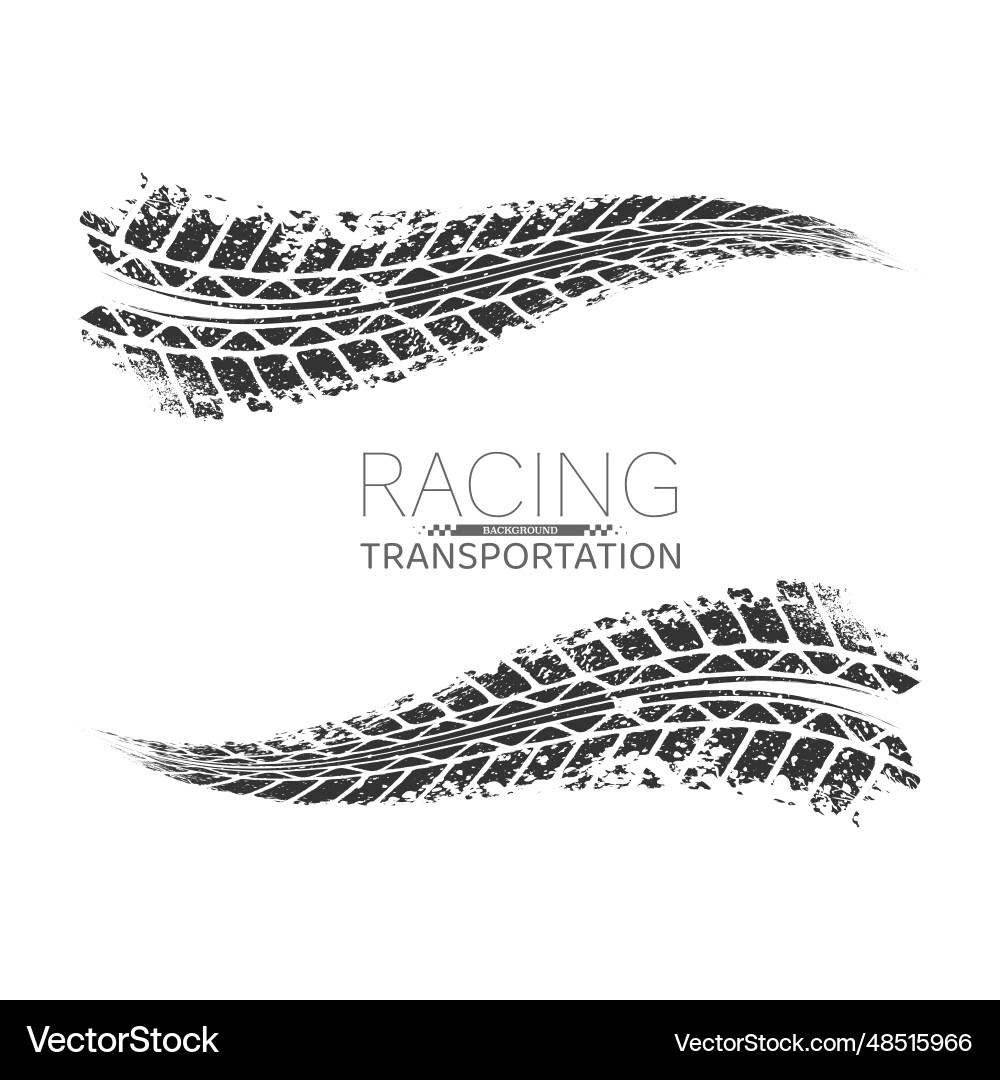 Grunge horizontal tire track warp logo Royalty Free Vector