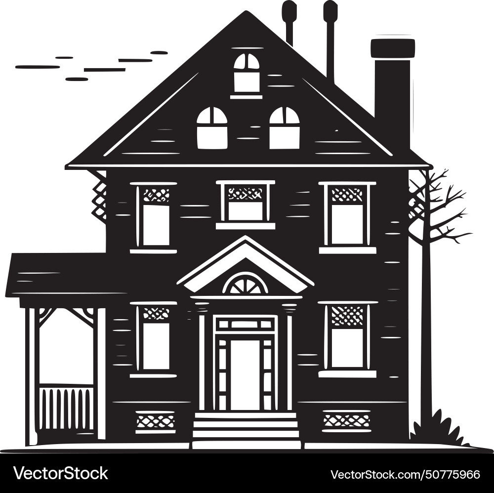 House - black and white isolated icon Royalty Free Vector