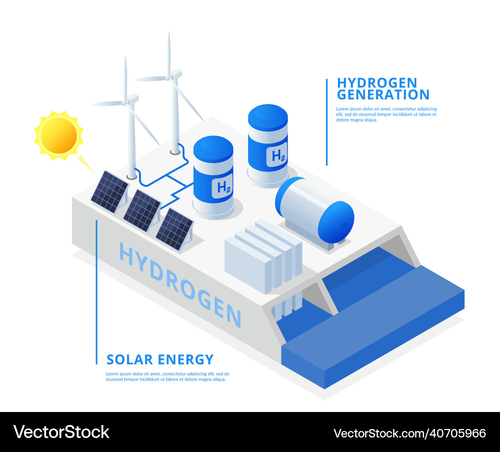 Hydrogen generation Royalty Free Vector Image - VectorStock