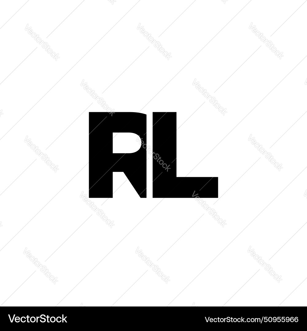 Letter r and l rl logo design template minimal Vector Image