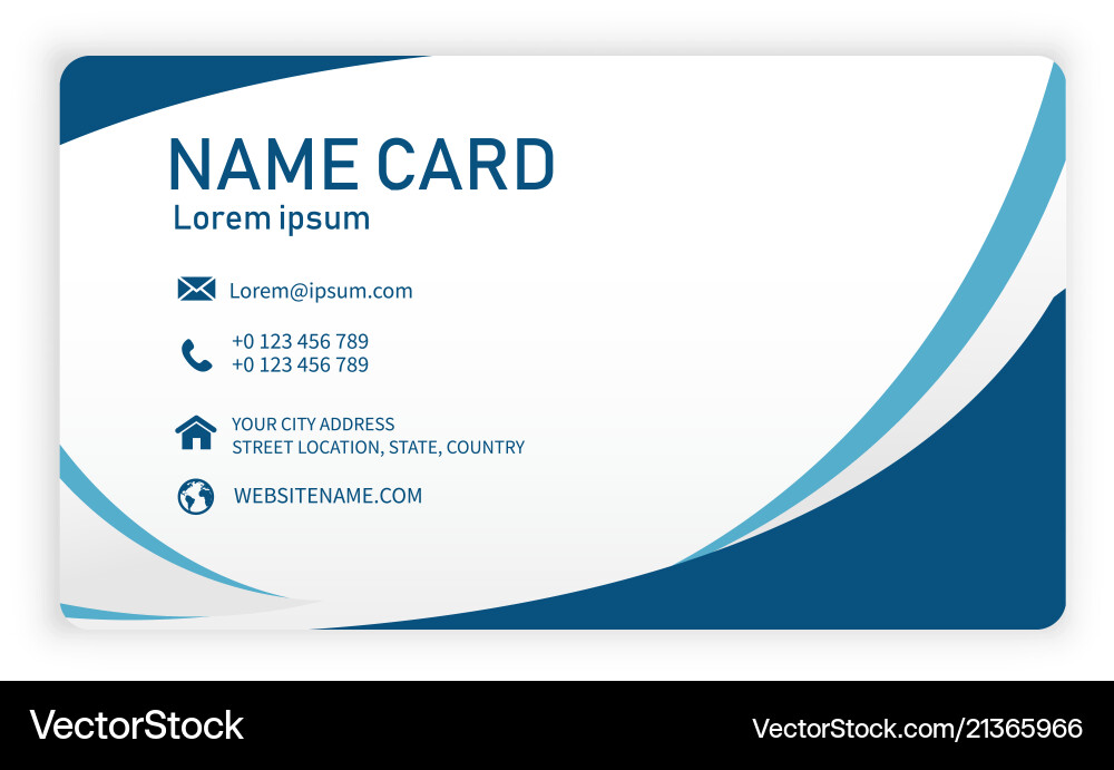 Modern Blue Business Card Royalty Free Vector Image