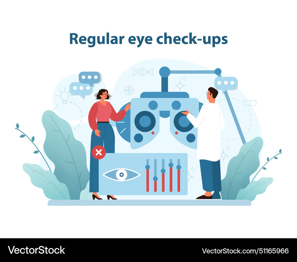 Regular eye check-ups a patient Royalty Free Vector Image