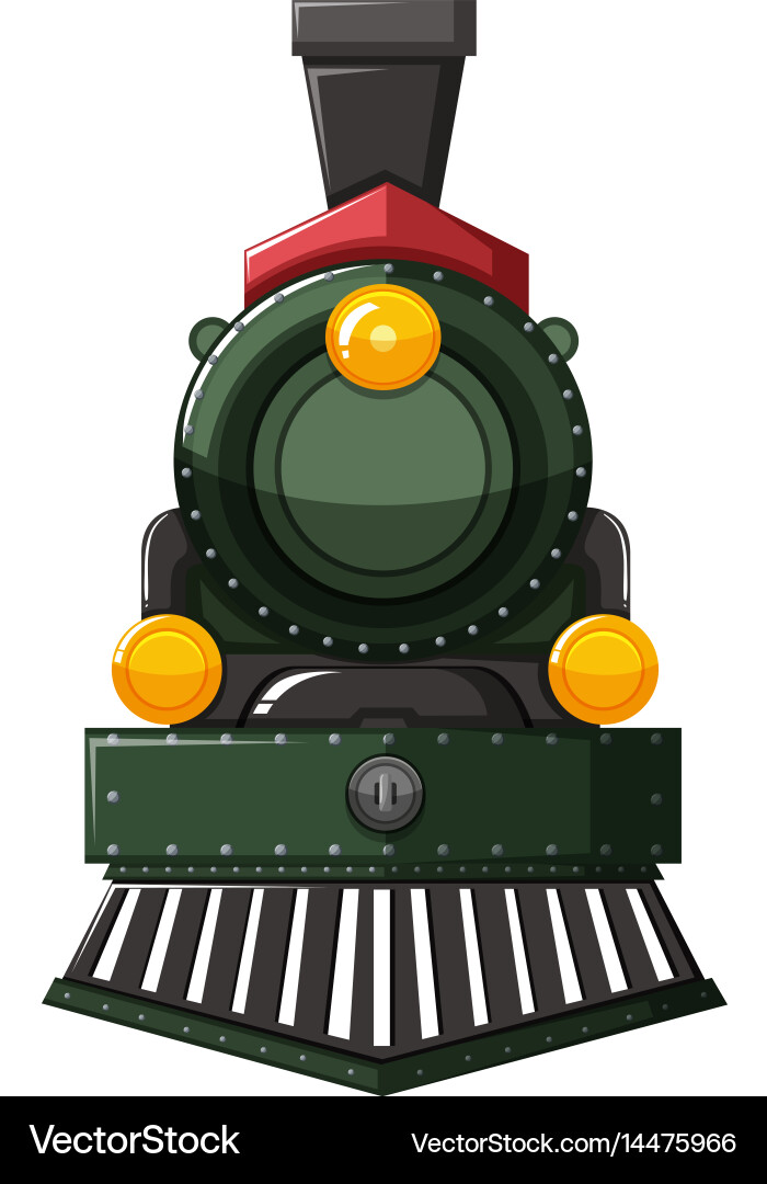 Train in green color Royalty Free Vector Image