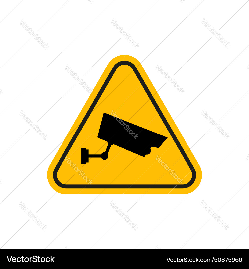 Video surveillance sign icon set monitored area Vector Image