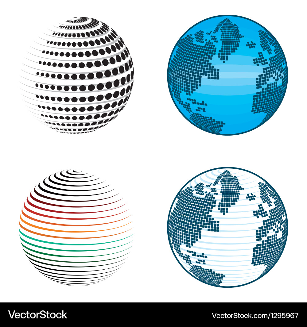 Abstract globe icons and symbols Royalty Free Vector Image
