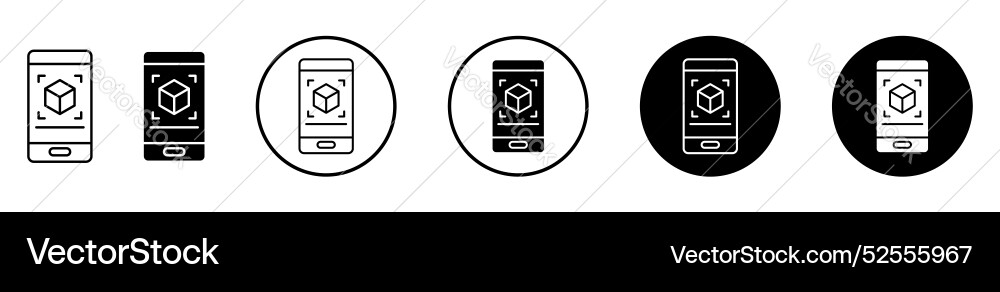 Ar app icon set on white background Royalty Free Vector