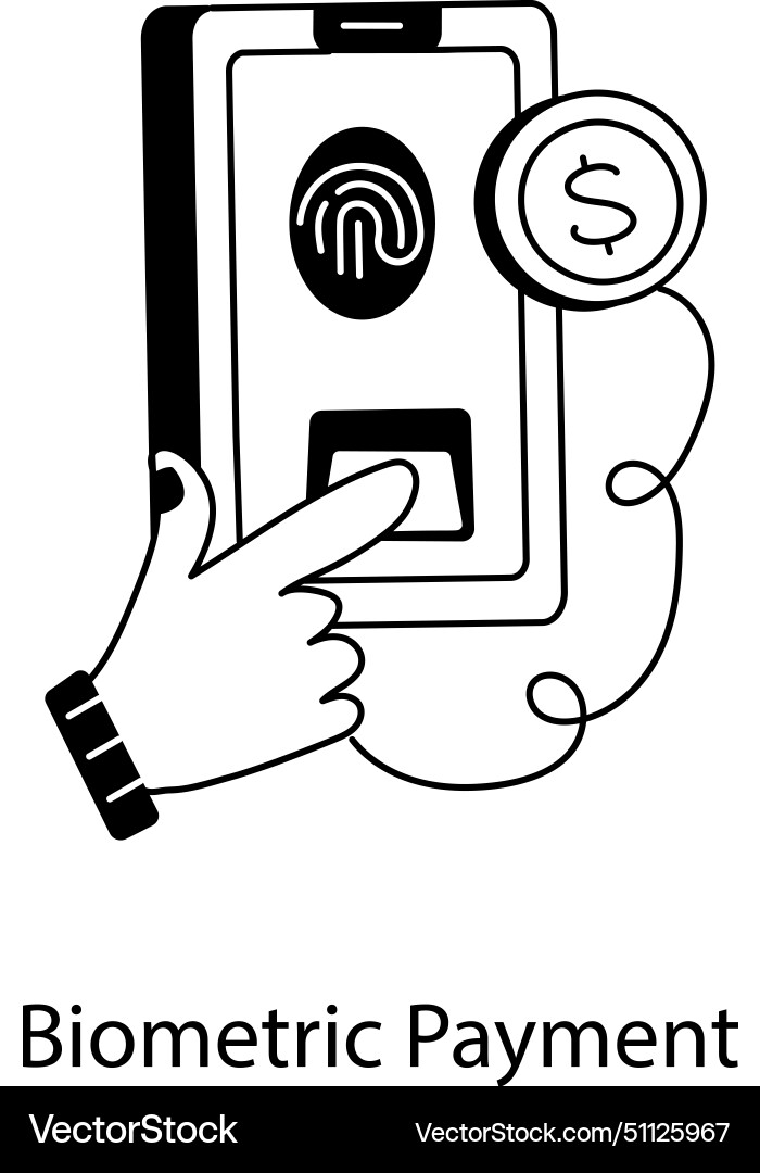 Biometric Payment Royalty Free Vector Image Vectorstock