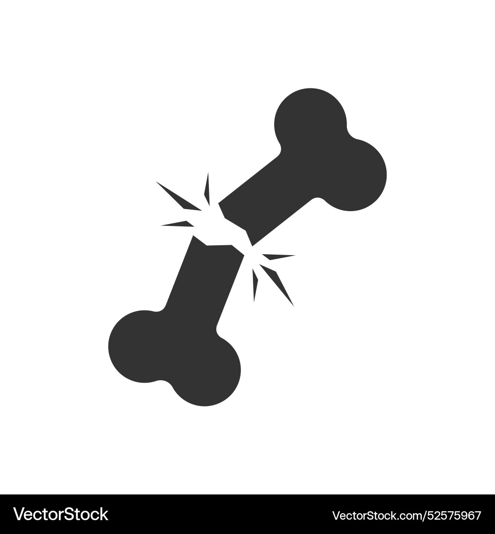 Fracture cracked bone isolated Royalty Free Vector Image