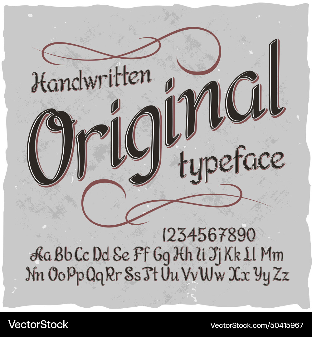 Good handcrafted font for any label design Vector Image