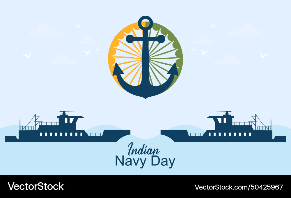 Indian navy day 4 december template Royalty Free Vector