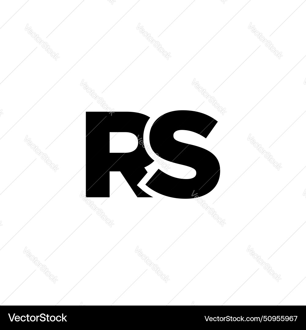 Letter r and s rs logo design template minimal Vector Image