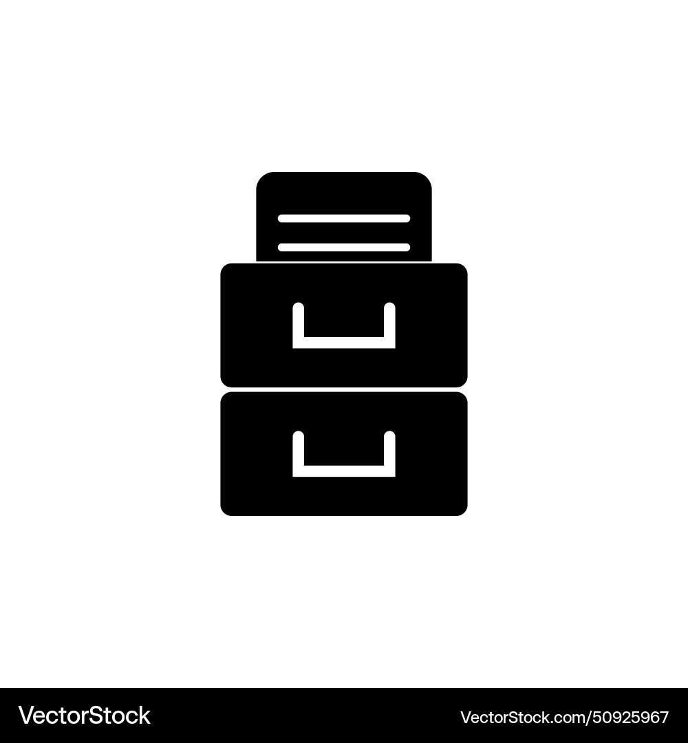 Office drawer flat icon Royalty Free Vector Image