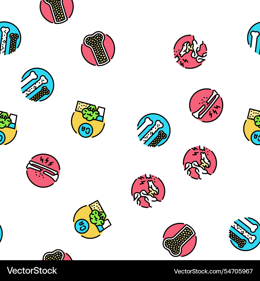 Osteoporosis bone pain calcium seamless pattern Vector Image