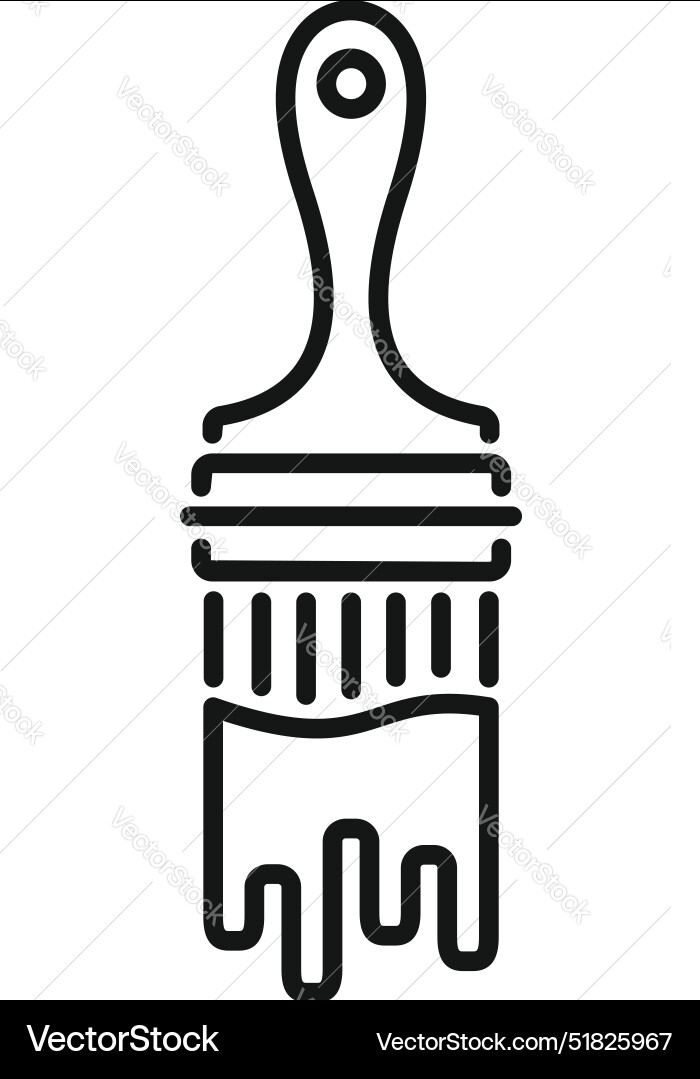 Paintbrush dripping with paint simple icon Vector Image