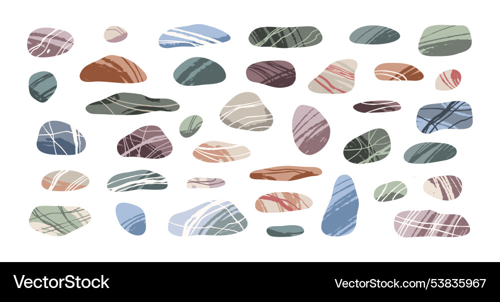Rounded Stones and Pebbles Royalty Free Vector Image