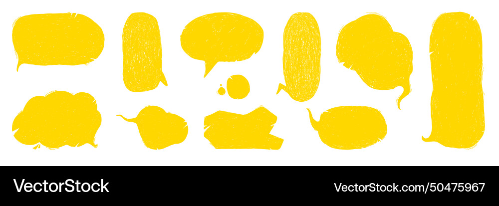 Set of hand drawn dialogue box with crosshatch Vector Image