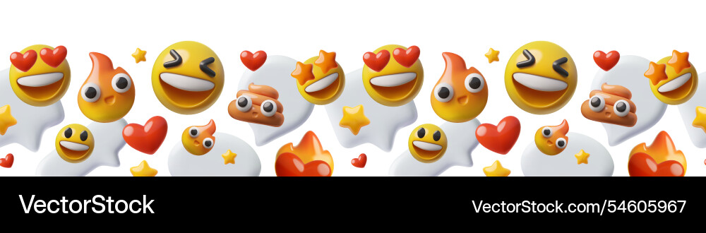 Social media 3d plastic style border design Vector Image