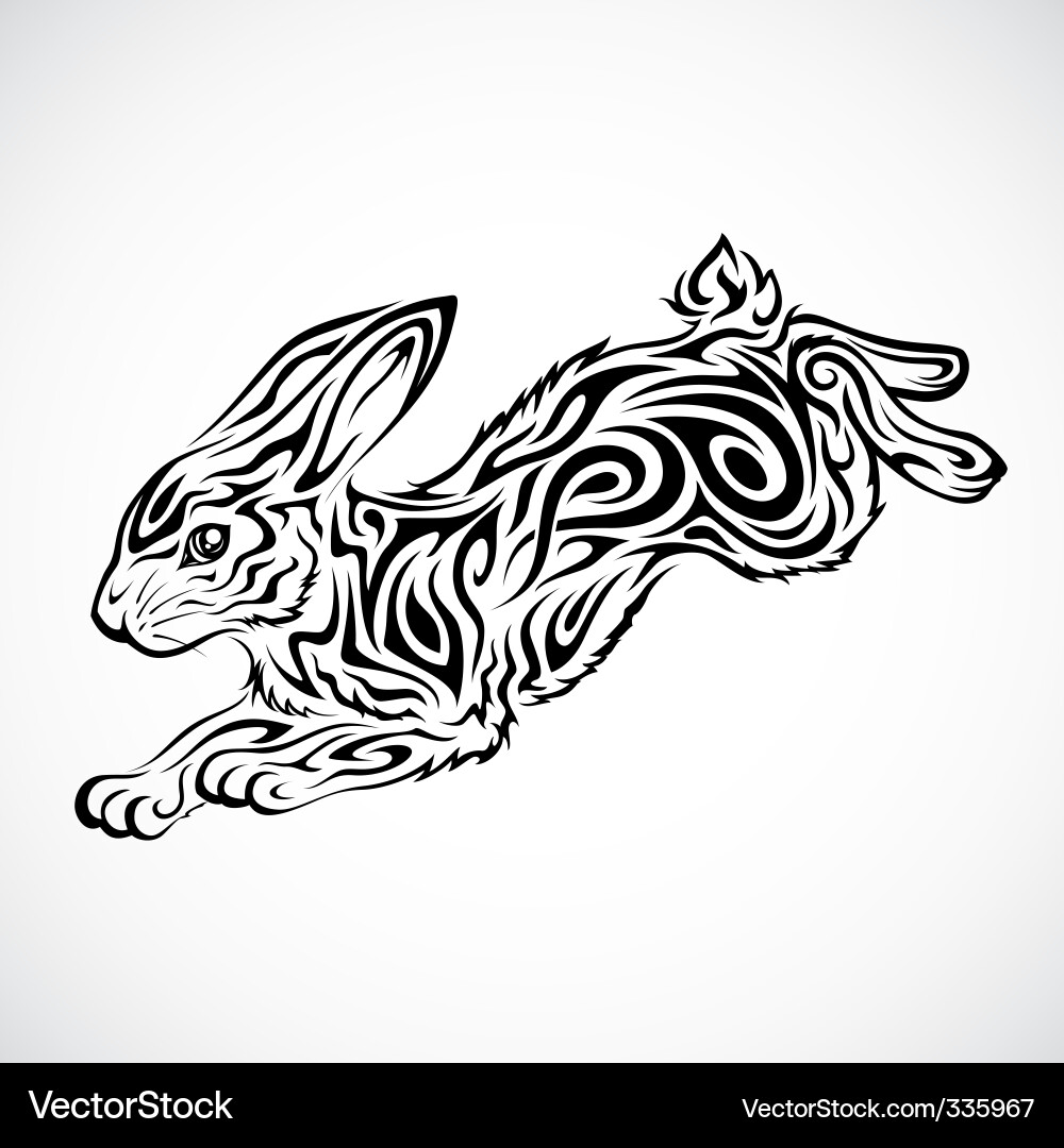 Tribal rabbit Royalty Free Vector Image - VectorStock
