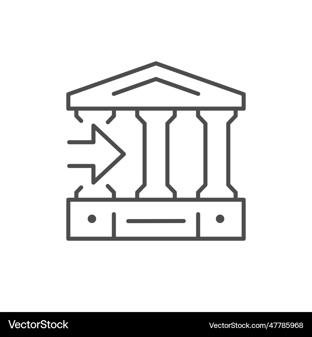 Bank transfer line outline icon Royalty Free Vector Image