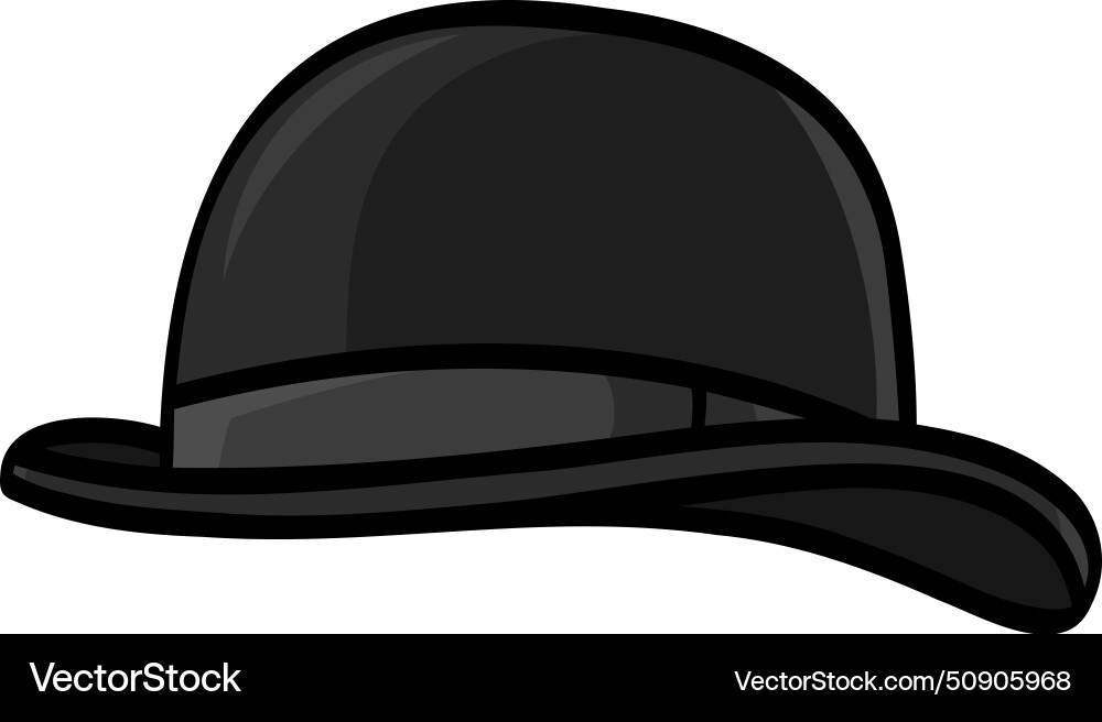Bowler hat cap drawing Royalty Free Vector Image