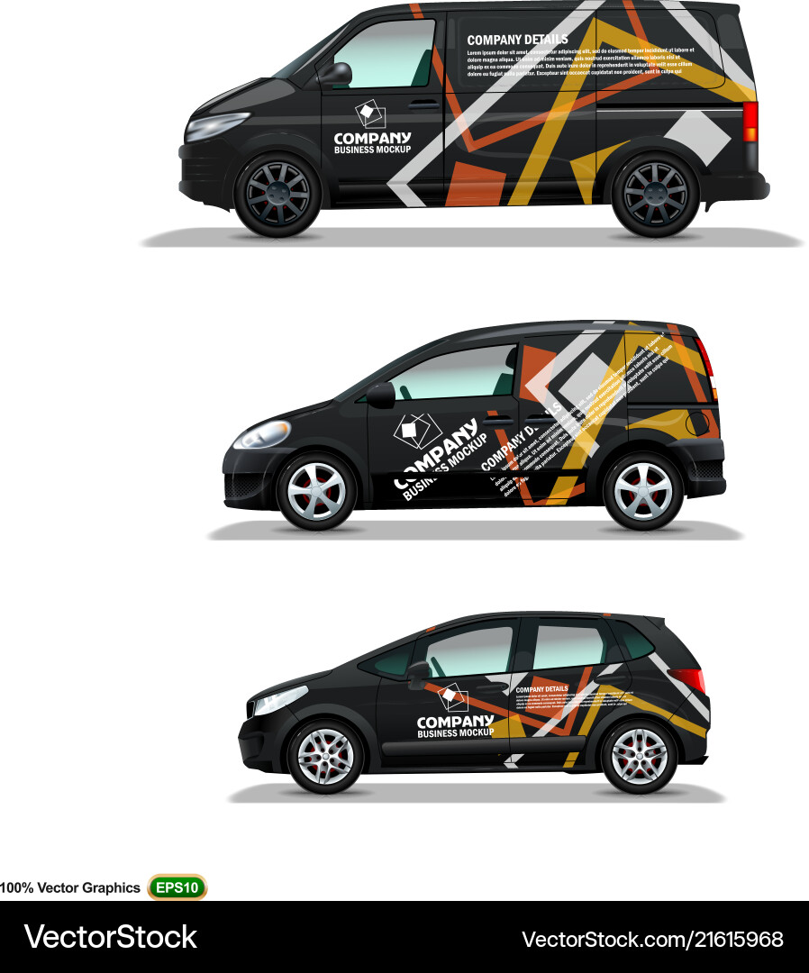 Cargo Van Advertising Mockup Royalty Free Vector Image