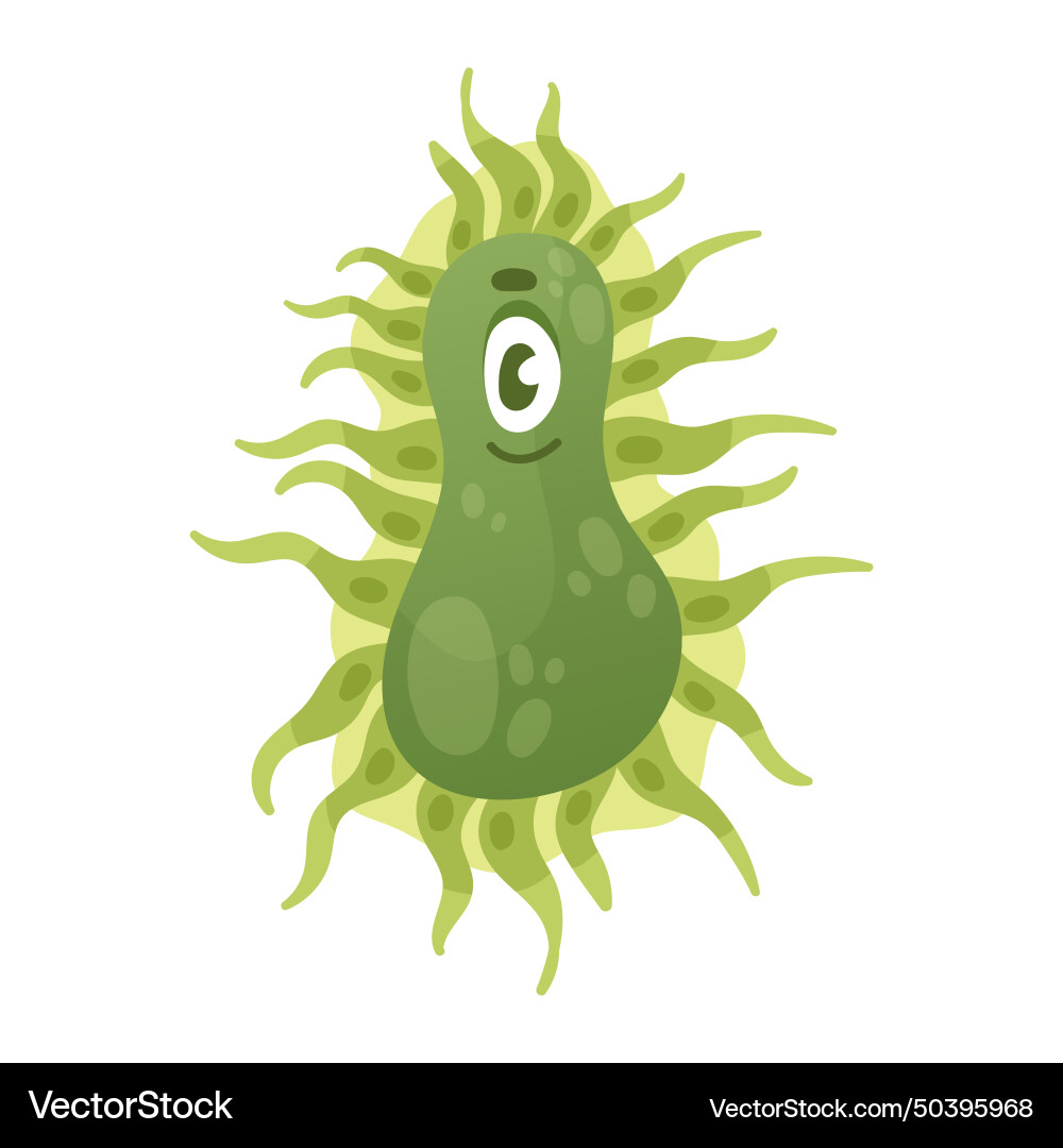 Cartoon comic germ disease microorganism kawaii Vector Image