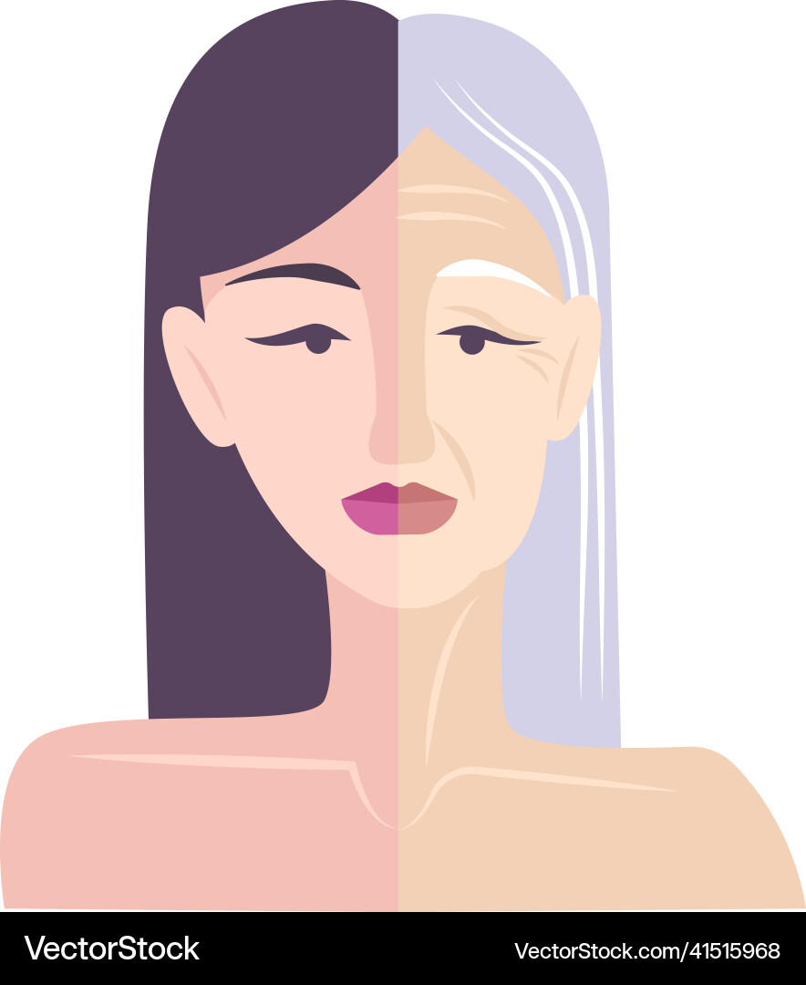 Flat aging concept Royalty Free Vector Image - VectorStock