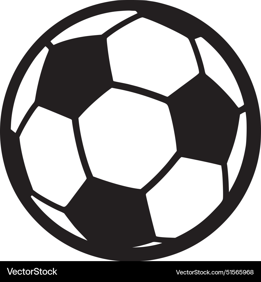 Football - black and white Royalty Free Vector Image