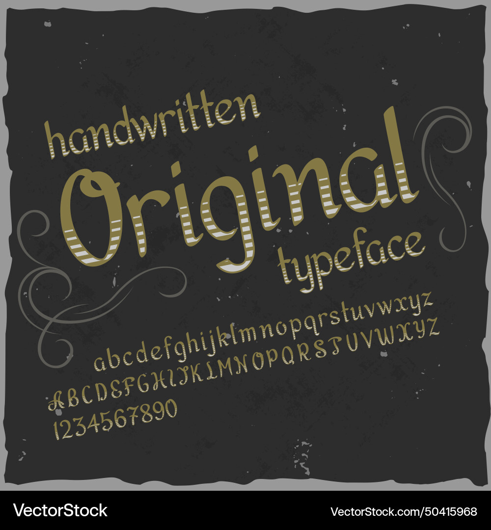 Good handcrafted font for any label design Vector Image