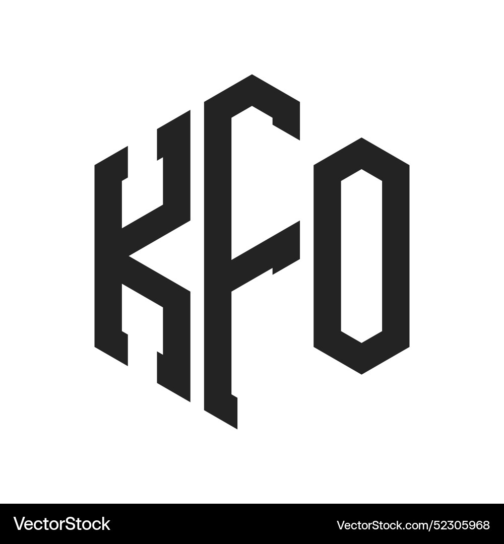 Kfo logo design initial letter monogram Royalty Free Vector