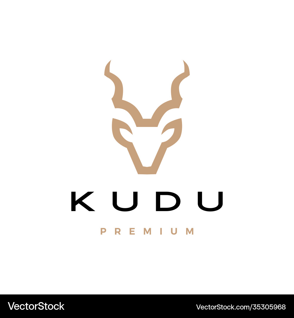 Kudu head logo icon Royalty Free Vector Image - VectorStock