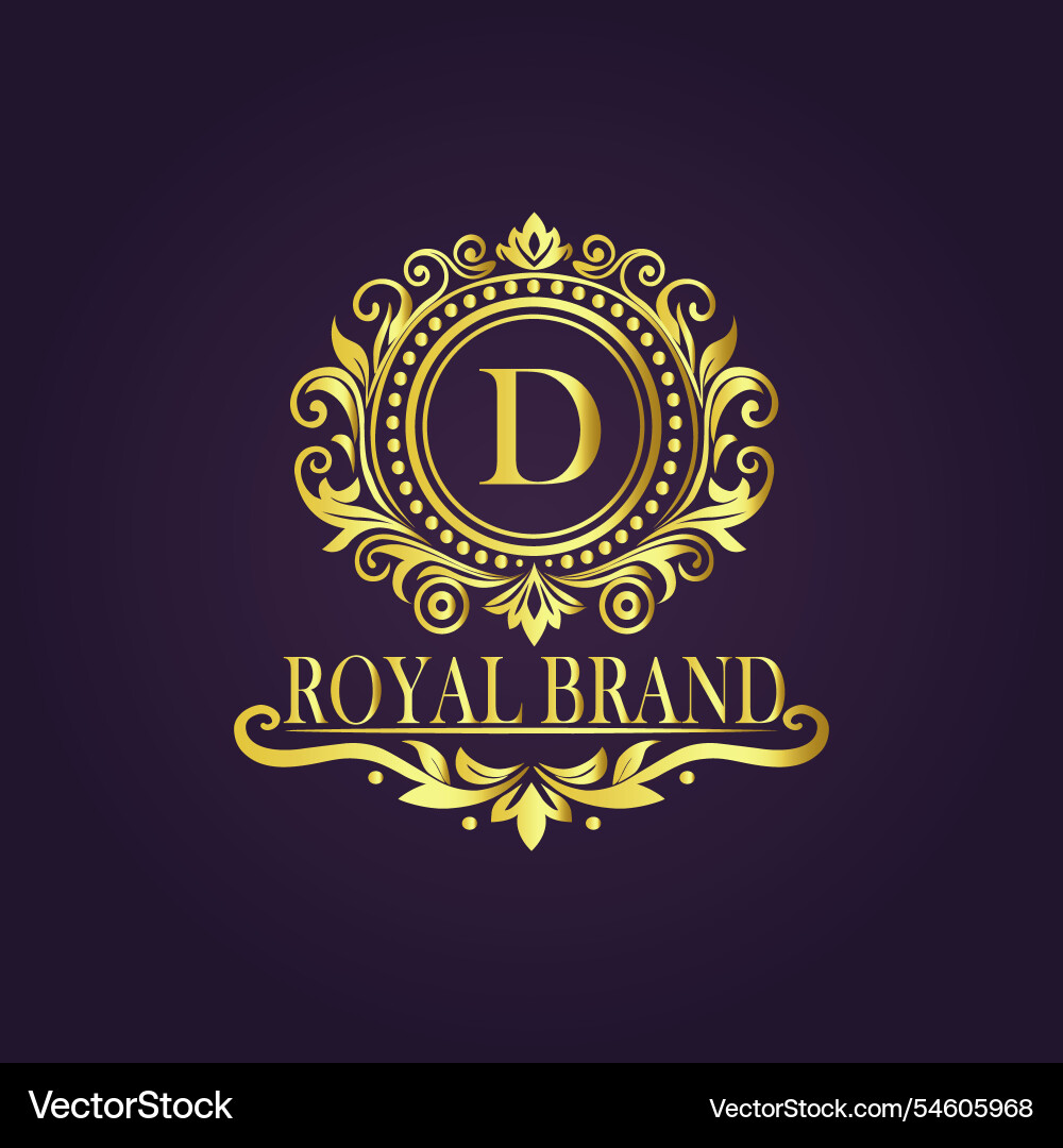 Letter d luxury gold logo concept Royalty Free Vector Image
