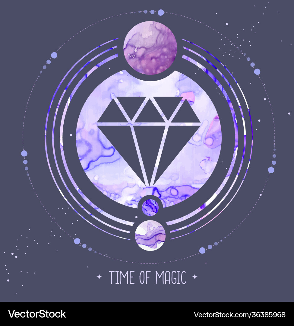 Modern magic witchcraft card with planets Vector Image