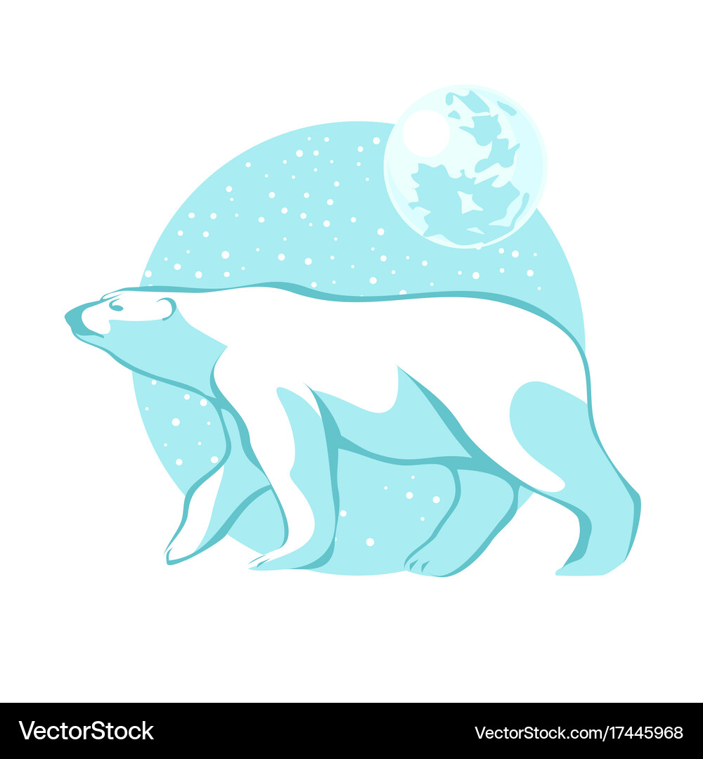 Bear polar moon Vector Images & Graphics for Commercial Use | VectorStock