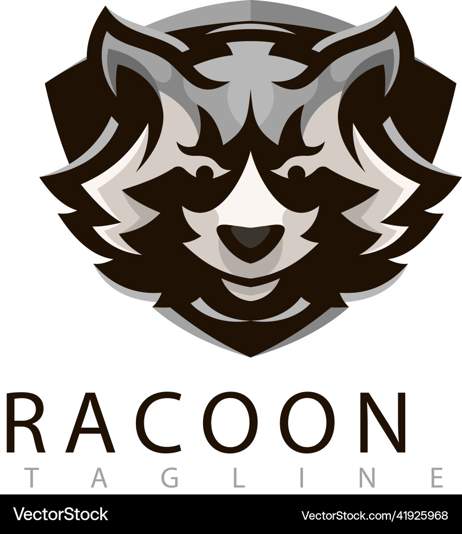 Racoon head character mascot logo Royalty Free Vector Image