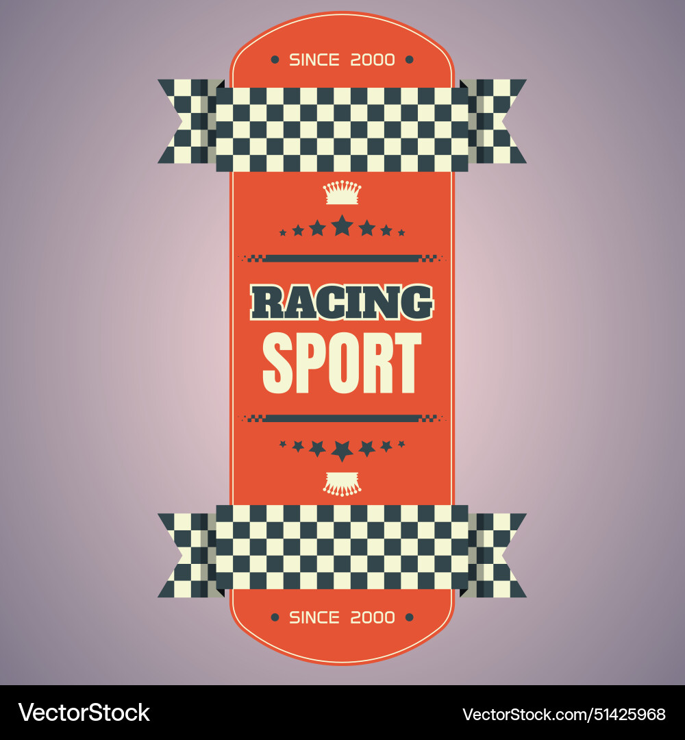 Sport red racing label Royalty Free Vector Image