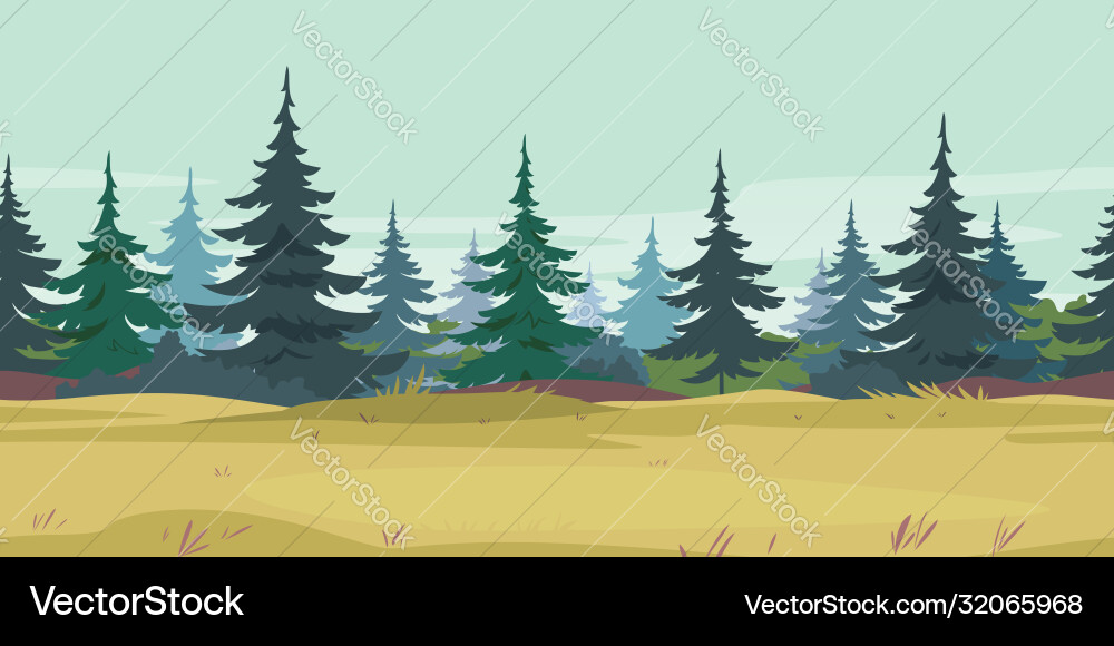 Spruce Forest Game Background Royalty Free Vector Image