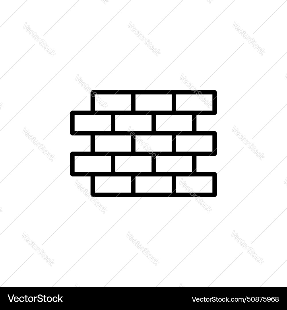 Wall icon set brick and concrete wall symbol fire Vector Image
