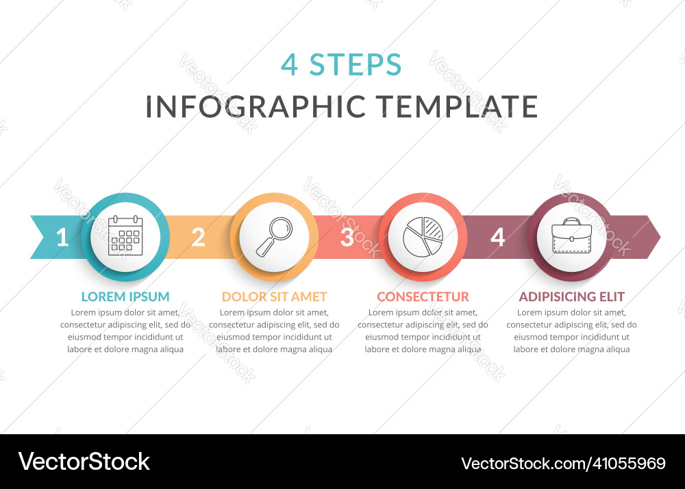 4 steps - infographic template Royalty Free Vector Image
