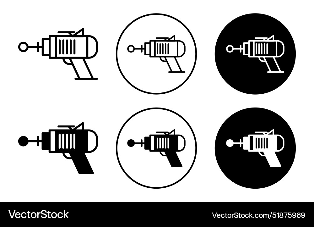 Blaster icon outline flat Royalty Free Vector Image