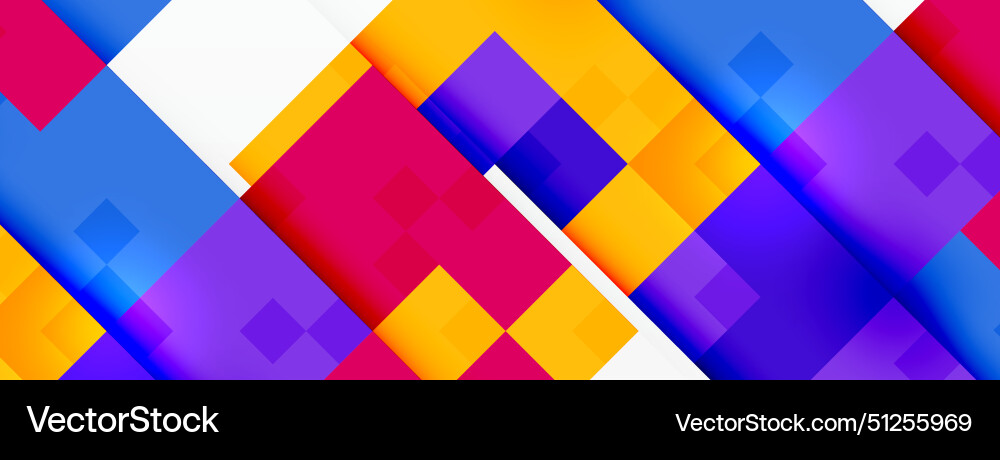 Colorful geometric pattern with squares on white Vector Image