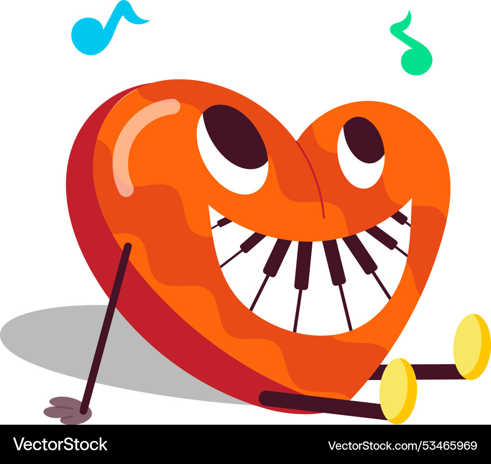 Comic style sticker of piano singing Royalty Free Vector