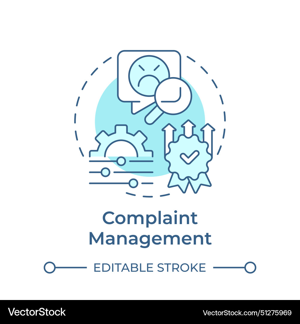 Complaint management soft blue concept icon Vector Image