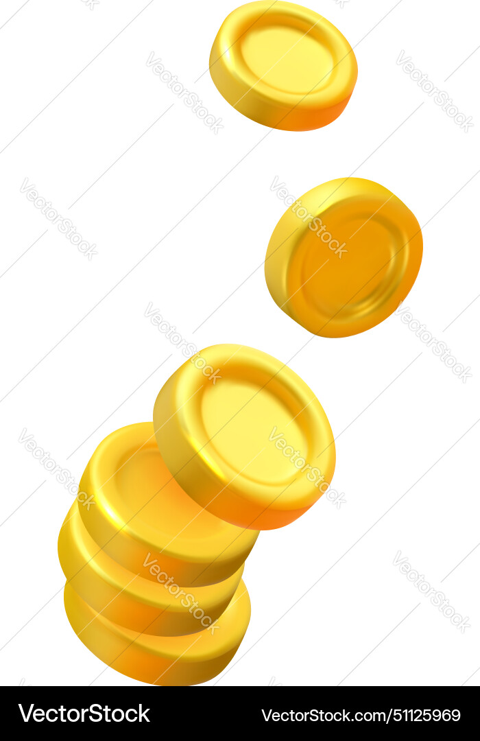 Flying stack of coins Royalty Free Vector Image