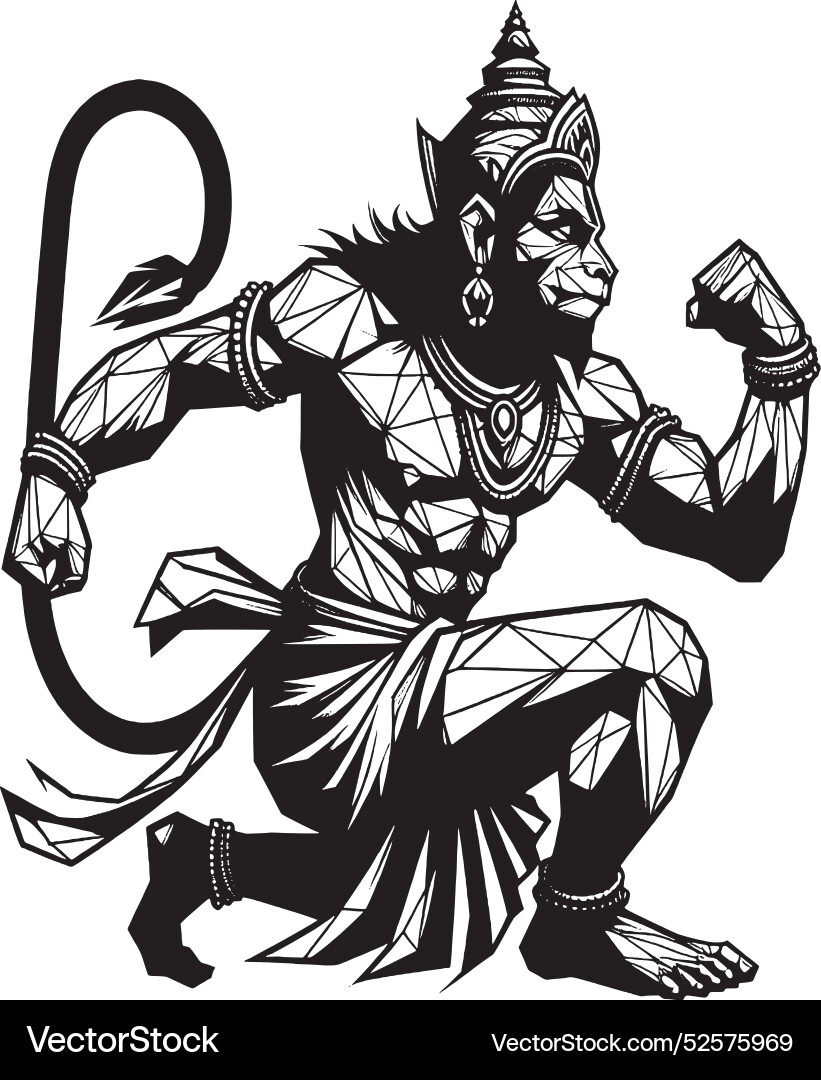 Hanuman bajrangbali hindu god Royalty Free Vector Image