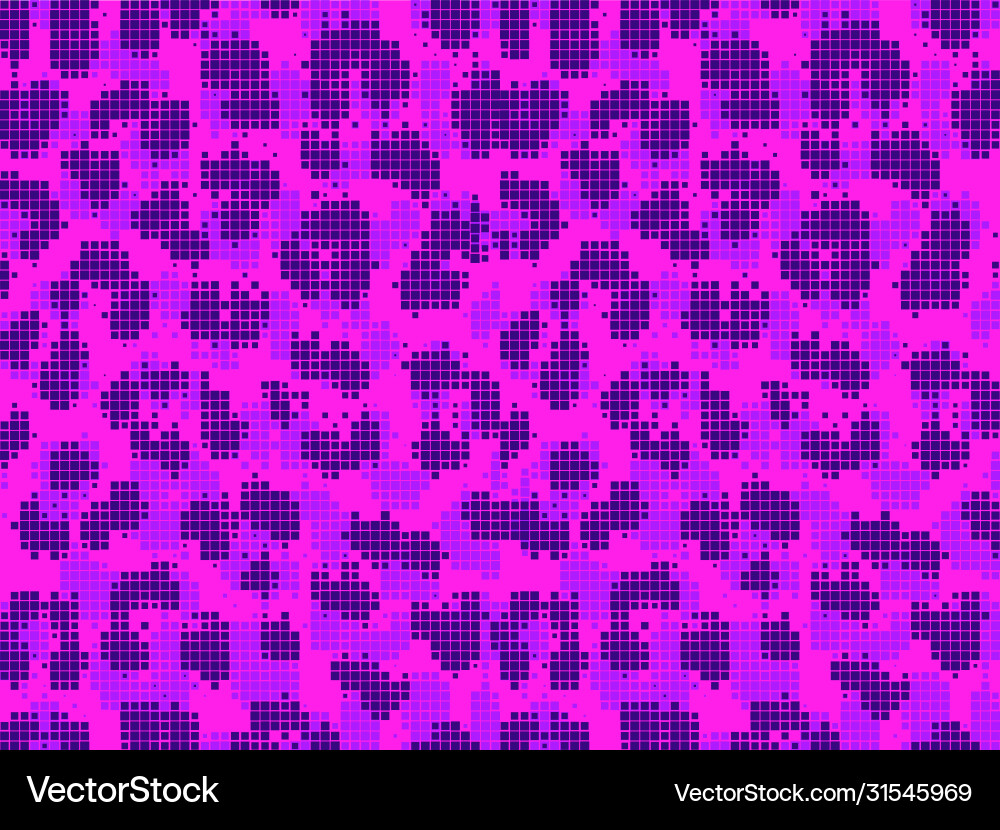 Leopard vaporwave violet pixel art style stains Vector Image