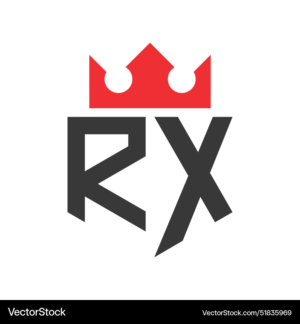 Letter rx crown logo Royalty Free Vector Image