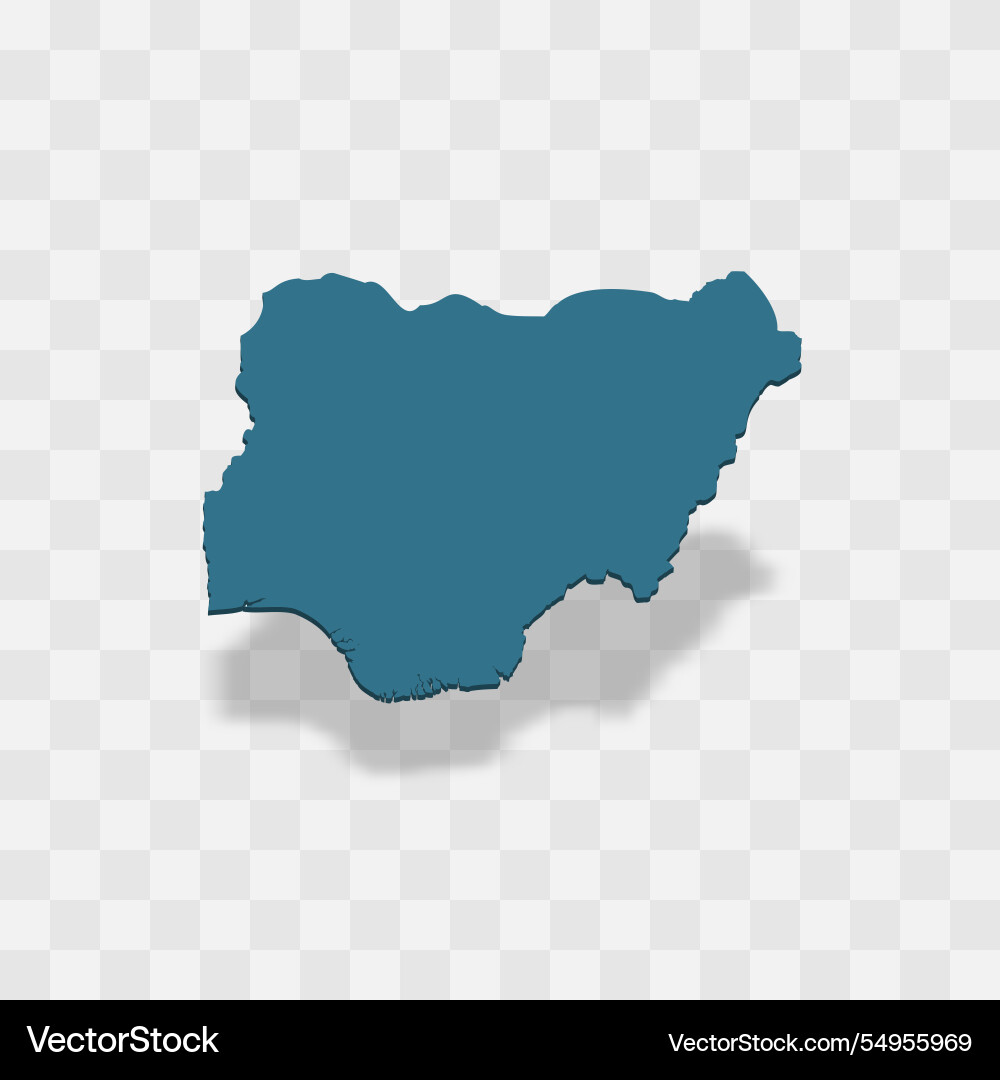 Nigeria map silhouette Royalty Free Vector Image