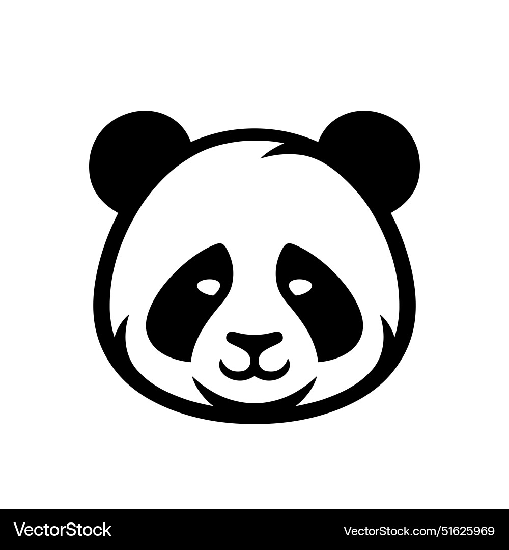 Panda bear face icon Royalty Free Vector Image